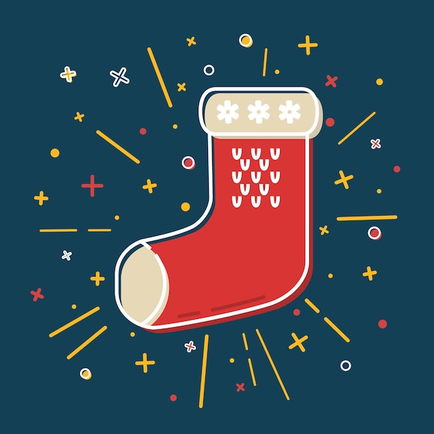 Vibrant Holiday Stocking with Festive Symbols and Bursts | Jiffy Designs