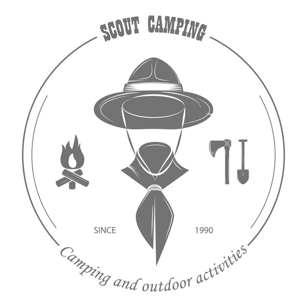 Iconic Scout Camping Emblem: Celebrating Outdoor Adventure Since 1990 ...