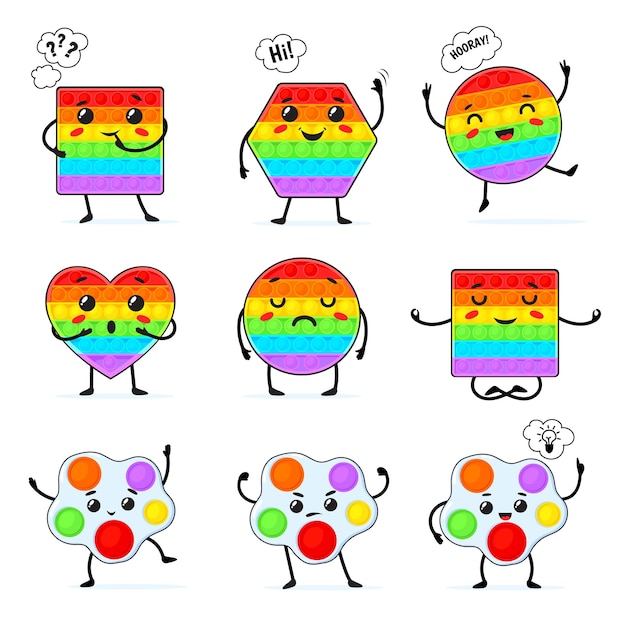 Vibrant Rainbow-Themed Collection of Expressive Graphic Symbols | Jiffy ...