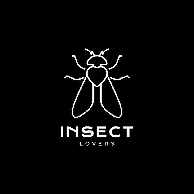 Minimalist Insect Lovers Logo with Stylized Fly Silhouette | Jiffy Designs
