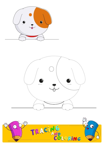 Adorable Puppy Tracing and Coloring Activity | Jiffy Designs