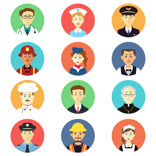 A Vector Illustration Of Profession Icon Sets | Jiffy Designs