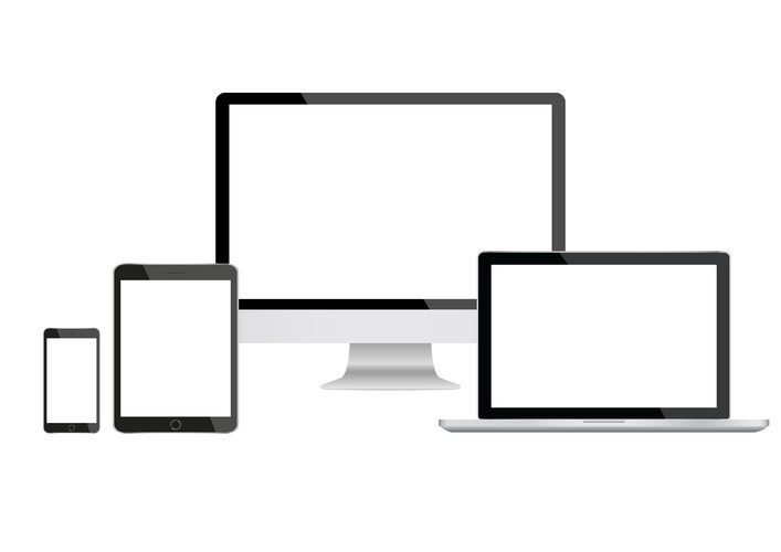 Mockup Gadget And Device. Smartphones, Tablets, Laptops And Computer ...