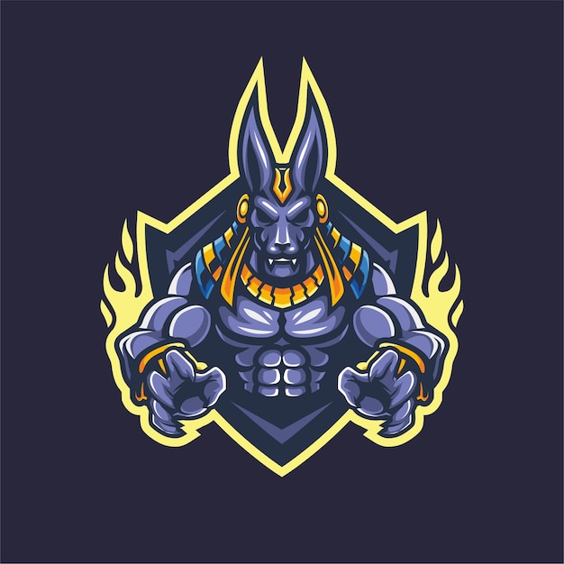 Fierce Egyptian God Anubis Mascot Emblem | Jiffy Designs