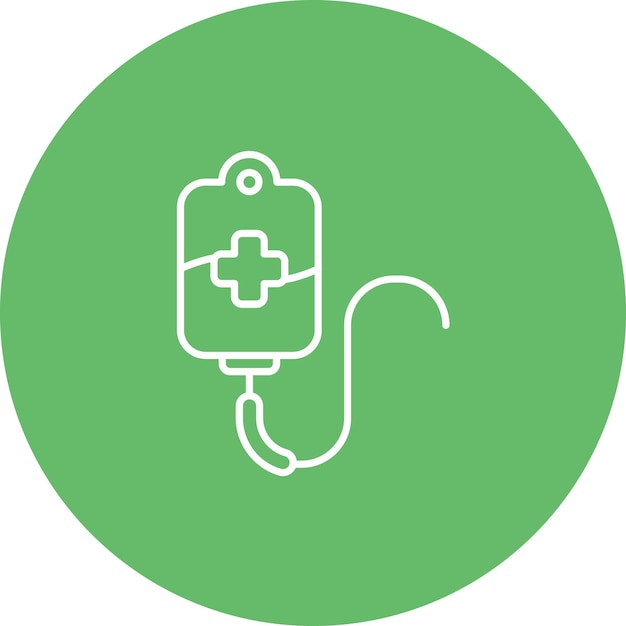 Minimalist Medical Infusion Bag Icon on Green Background | Jiffy Designs