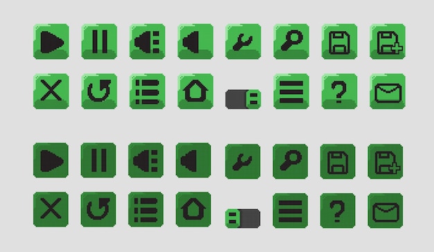 Diverse Collection of Vibrant Green Icons for Multimedia and Design ...