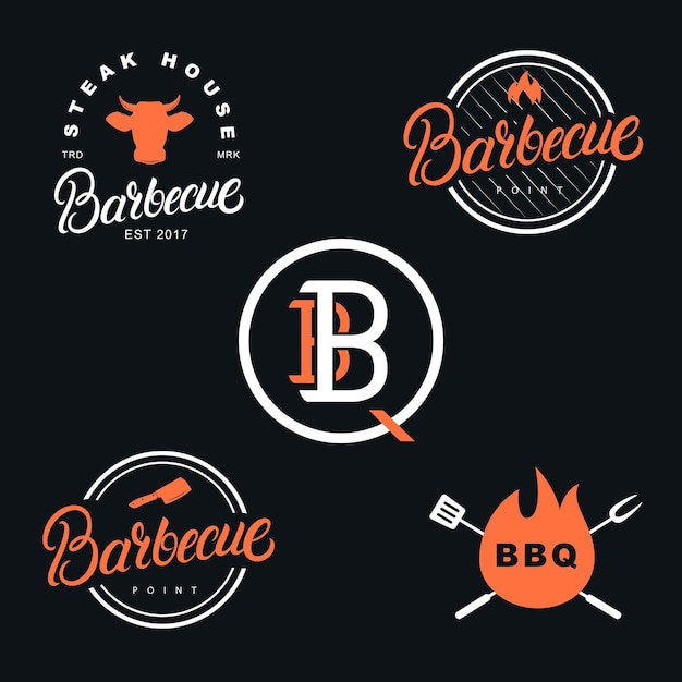 Diverse Collection of Vibrant Barbeque-Themed Logos and Icons | Jiffy ...