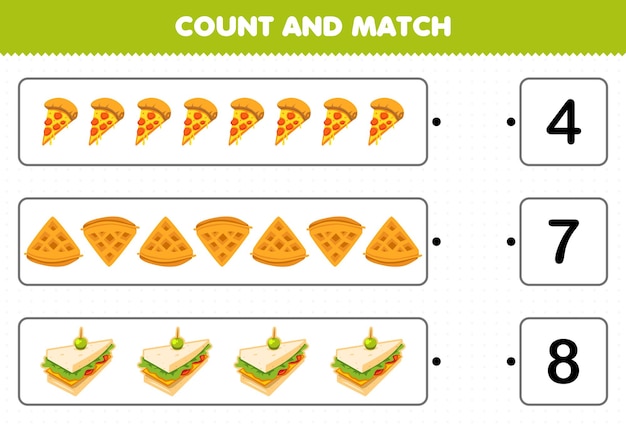 Delectable Slices and Sandwiches: A Counting and Matching Game | Jiffy ...