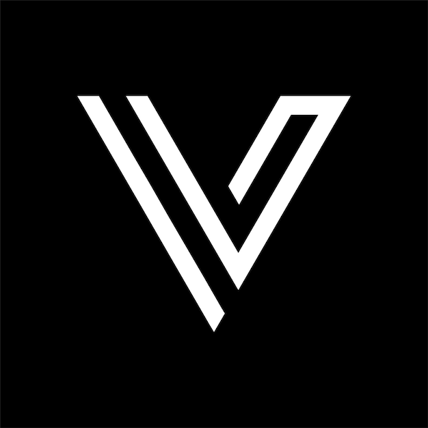 Striking Monochrome V-Shaped Emblem on Black Background | Jiffy Designs