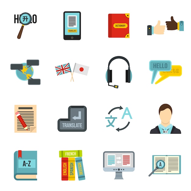 Diverse Icons Representing Language Learning and Education | Jiffy Designs