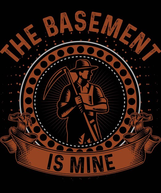 Vintage Miner's Emblem with Bold Typography and Detailed Illustration ...