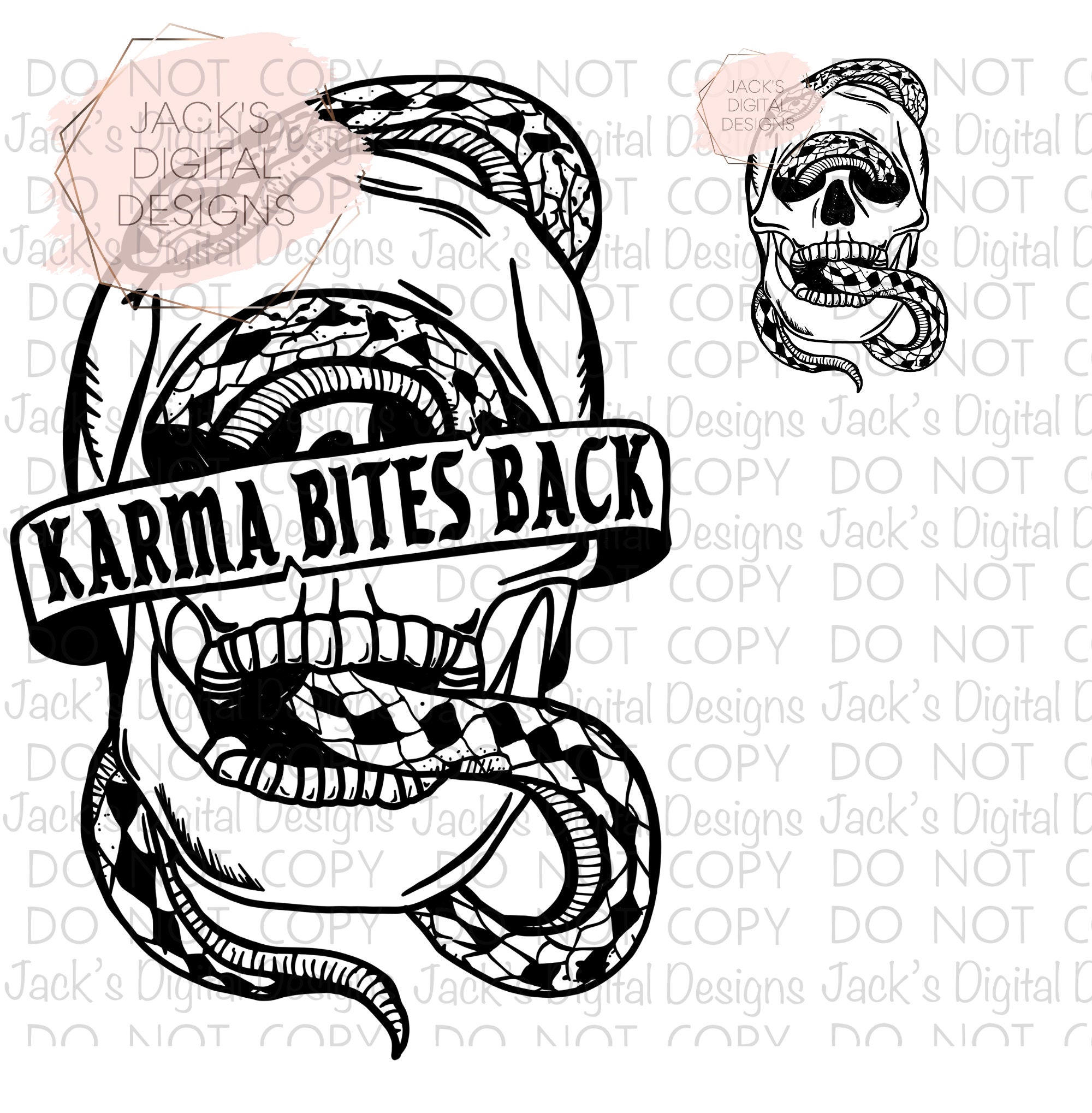 Karma Bites Back Png, Skull Snake Png, Savage Png, Motivational Png ...