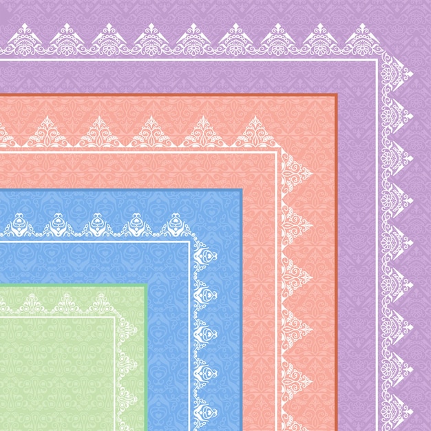 Ornate Pastel Borders with Intricate Lace-like Patterns | Jiffy Designs