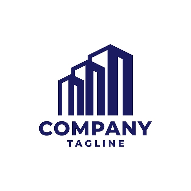 Sleek Cityscape Logo: Modern Architecture Emblem | Jiffy Designs