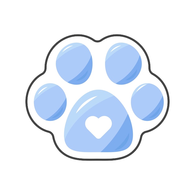 Adorable Blue Paw Print with Heartfelt Design | Jiffy Designs