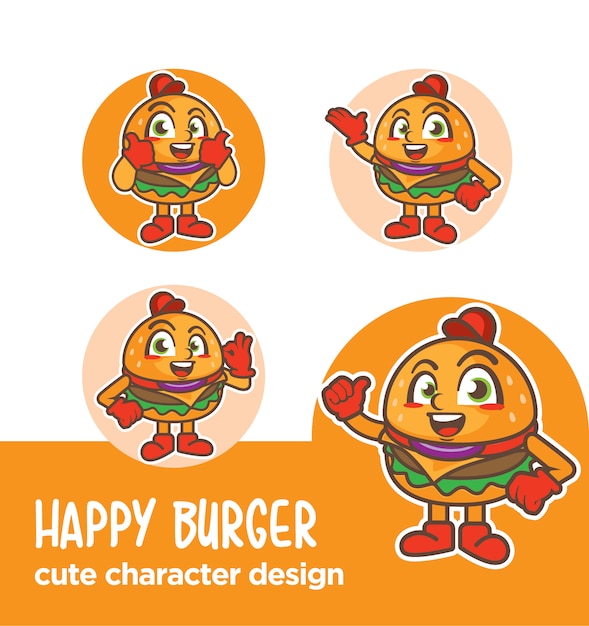 Charming Burger Character Illustrations for Versatile Design Needs ...