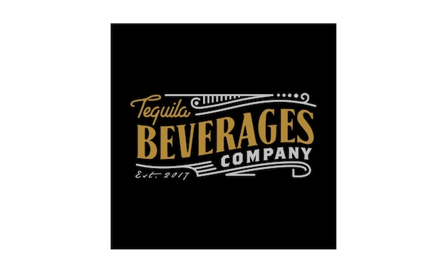 Vintage Tequila Beverages Company Logo with Retro Typography | Jiffy ...