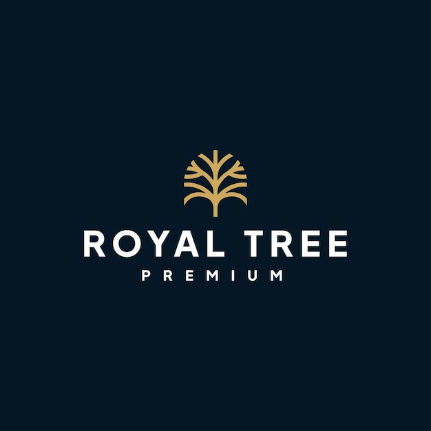 Elegant Royal Tree Logo Design in Golden Hue | Jiffy Designs