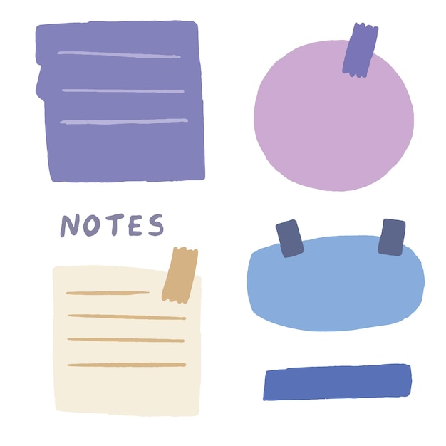 Simple and Vibrant Assortment of Note-Taking Elements | Jiffy Designs
