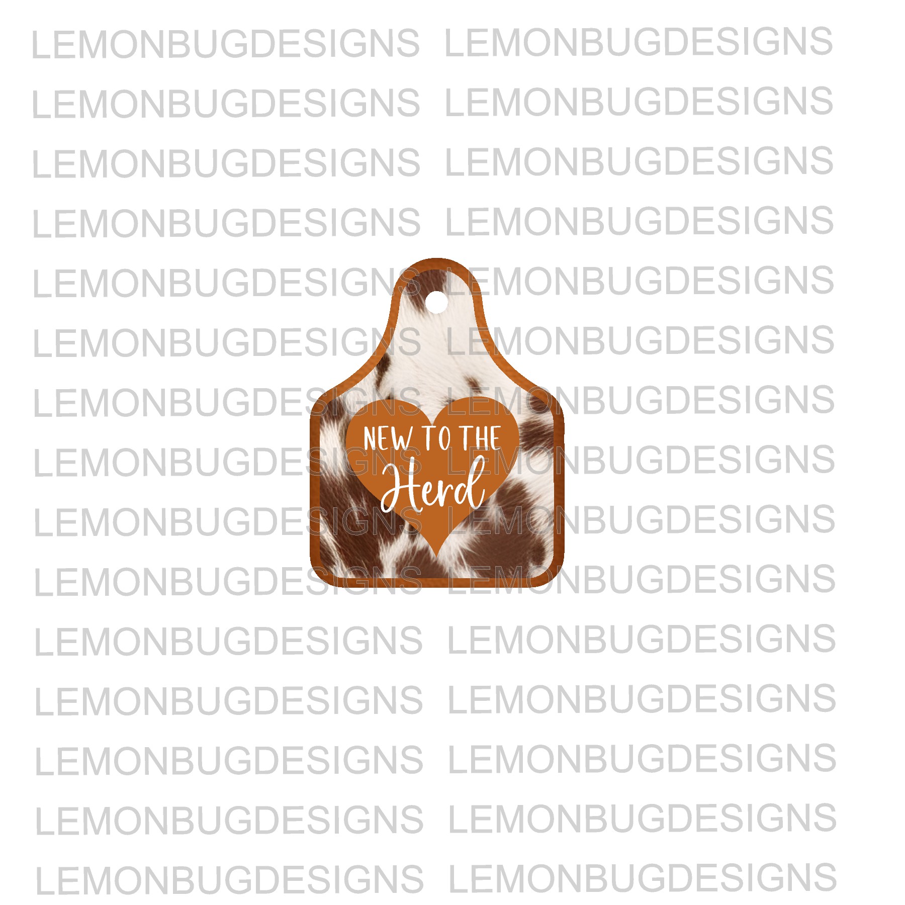 'New to the Herd' Rustic Cow Print Tag with Charming Farm Animal ...