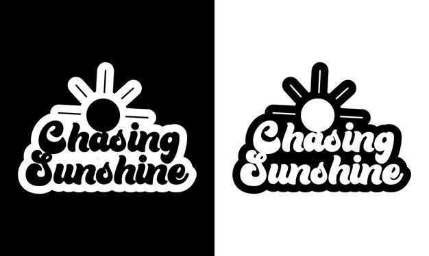 Vibrant Retro-Inspired 'Chasing Sunshine' Graphic Design | Jiffy Designs