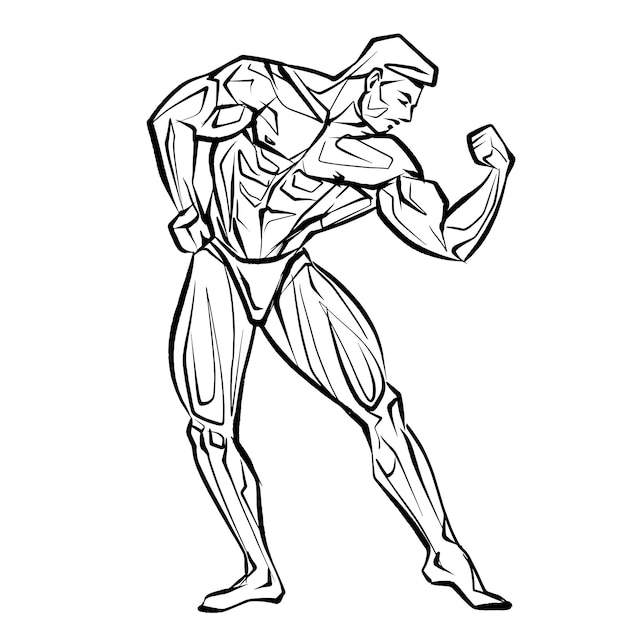 Powerful Muscular Figure Striking a Heroic Pose | Jiffy Designs