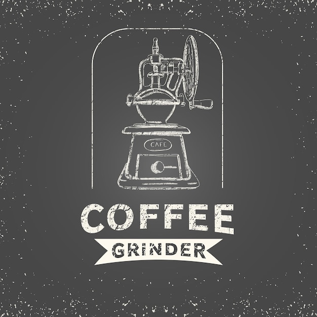 Vintage Coffee Grinder Illustration with Retro Typography | Jiffy Designs