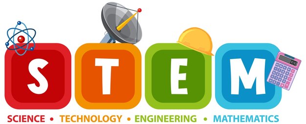 Colorful STEM Education Symbols with Scientific Instruments | Jiffy Designs
