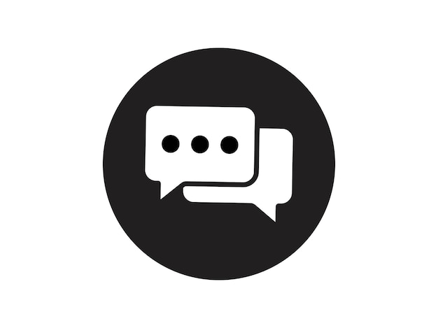 Simple Chat Icon with Minimalist Black and White Design | Jiffy Designs