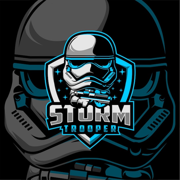 Fierce Stormtrooper Warrior in Striking Neon Blue Armor | Jiffy Designs