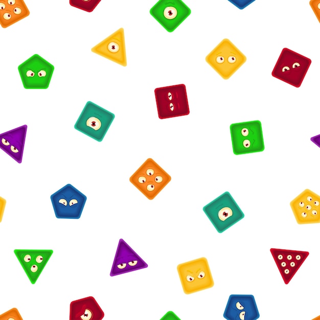 Vibrant Assortment of Playful Geometric Shapes with Expressive Faces ...