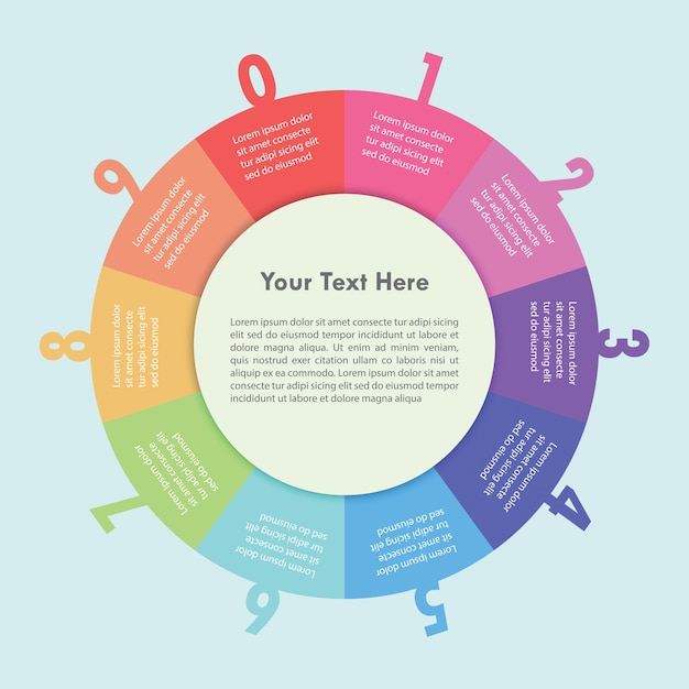 Vibrant Circular Infographic Design with Customizable Text Sections ...