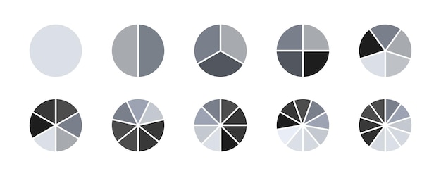 Minimalist Geometric Pie Chart Patterns in Grayscale | Jiffy Designs