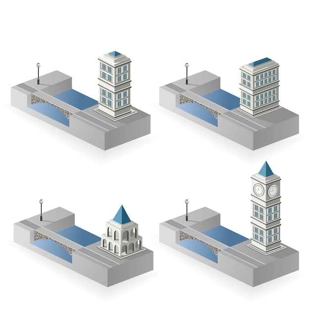 Isometric Medieval Buildings Collection - Towers, Churches, and Bridges ...