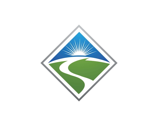 Serene Landscape Diamond-Shaped Logo Design | Jiffy Designs
