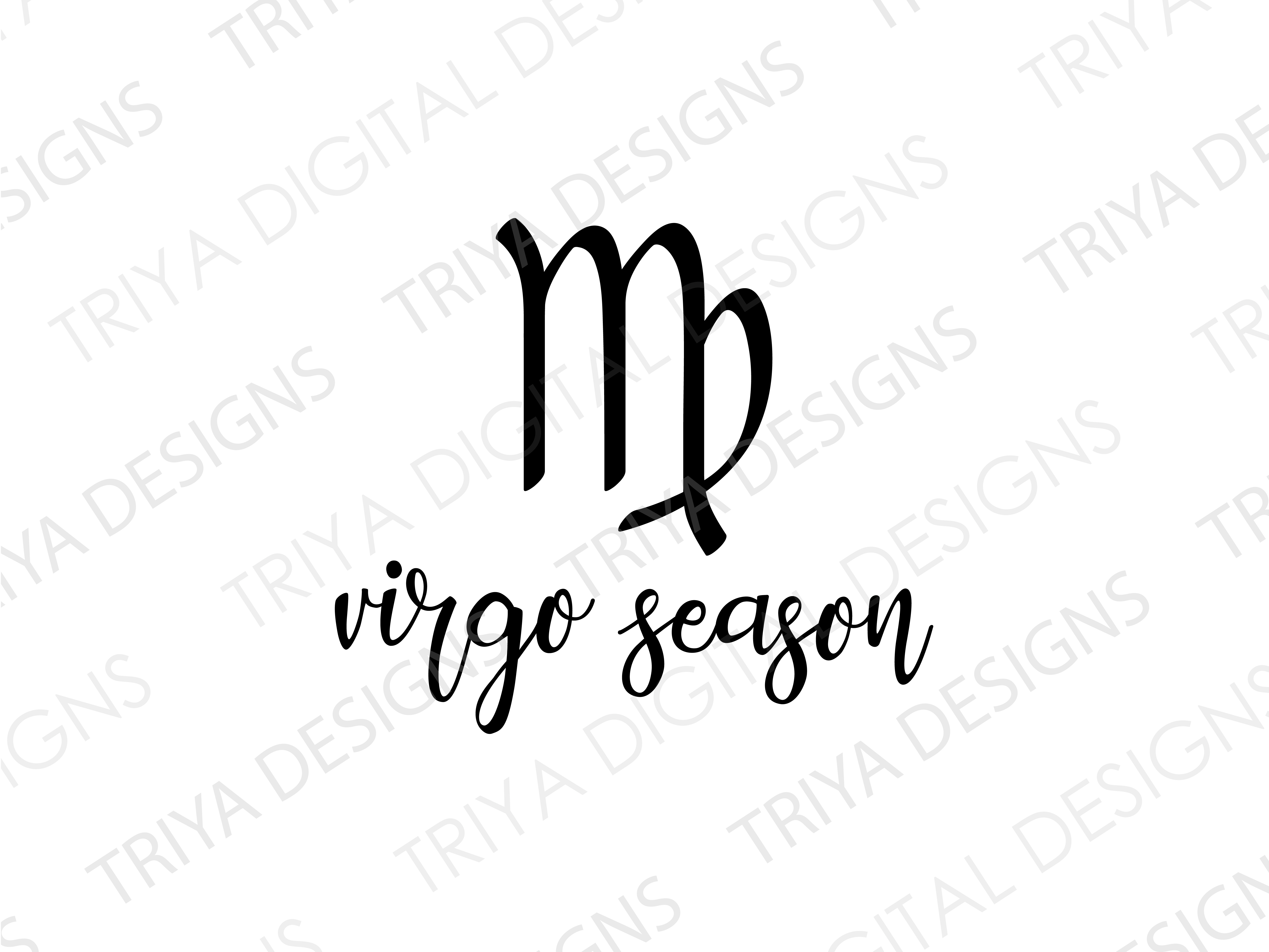 'Virgo Season' Minimalist Zodiac Symbol with Elegant Script Typography ...