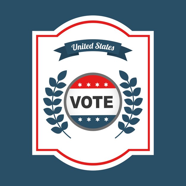 Patriotic Voting Emblem with Stars and Laurel Wreath | Jiffy Designs
