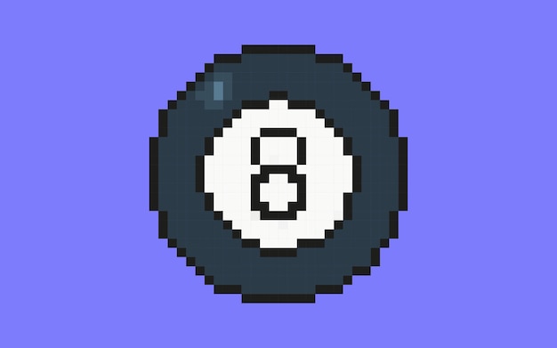 Vibrant Pixel Art Billiard Ball on Striking Purple Background | Jiffy ...
