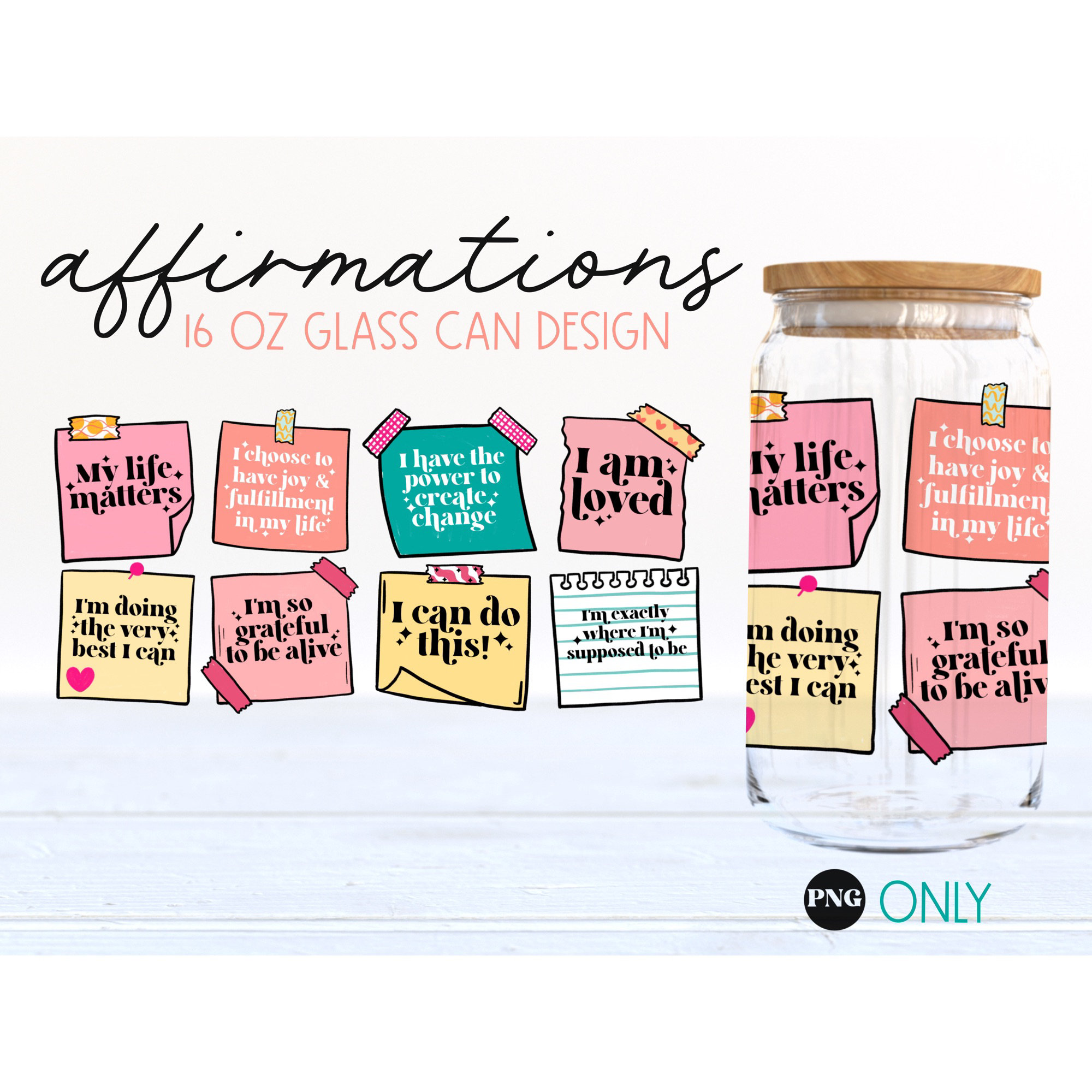 'My Life Matters' Colorful Inspirational Notes with Uplifting Phrases ...
