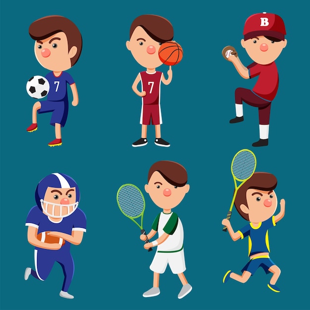 Diverse Collection of Vibrant Sports-Themed Characters and ...