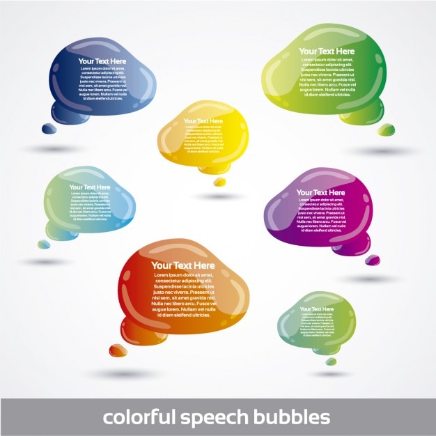Vibrant Speech Bubbles with Textual Content Illustration | Jiffy Designs