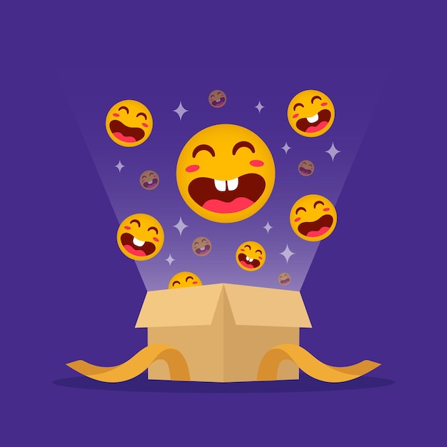Joyful Emojis Bursting from Surprise Gift Box | Jiffy Designs