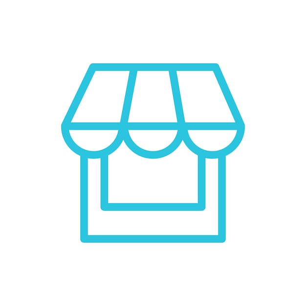 Minimalist Blue Store Icon with Elegant Arches | Jiffy Designs