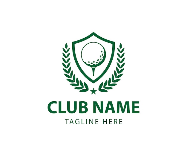 Elegant Golf Club Shield Logo with Laurel Wreath | Jiffy Designs