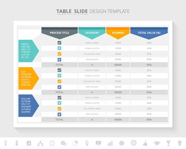Vibrant Infographic Table Slide with Detailed Data Visualization ...
