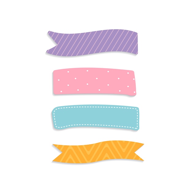 Vibrant Stitched Ribbon Banner Graphics Collection | Jiffy Designs