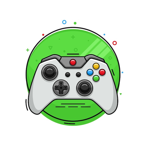 Vibrant Gaming Controller Emblem on Retro Circle | Jiffy Designs
