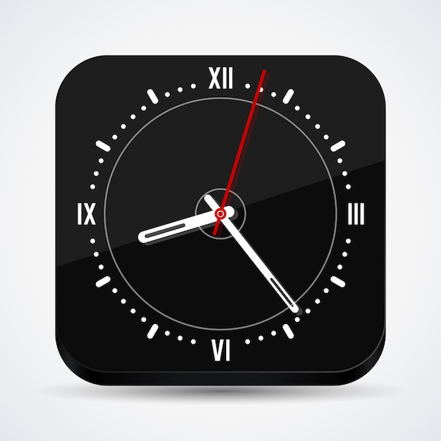 Stylish Black Square Clock Face with Red Hour Hand | Jiffy Designs