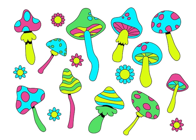 Vibrant and Whimsical Mushroom Collection for Playful Designs | Jiffy ...