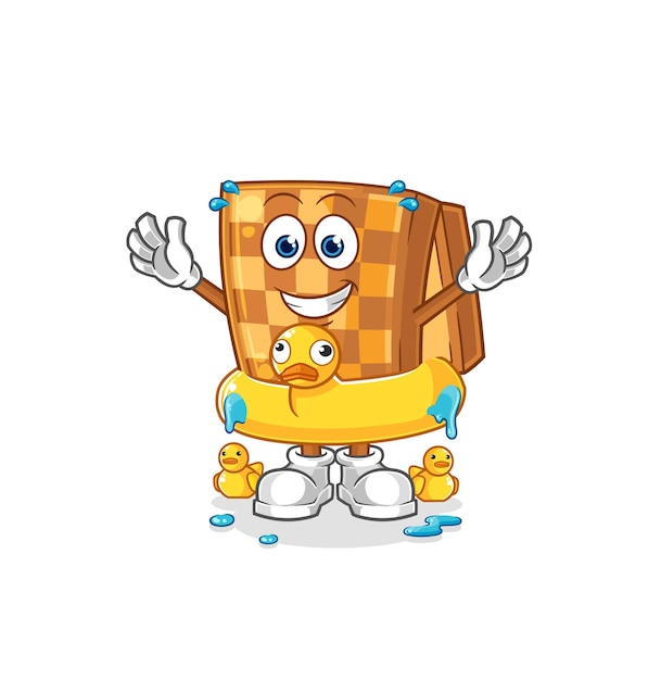 Cheerful Waffle Character Waves with Friendly Expression | Jiffy Designs